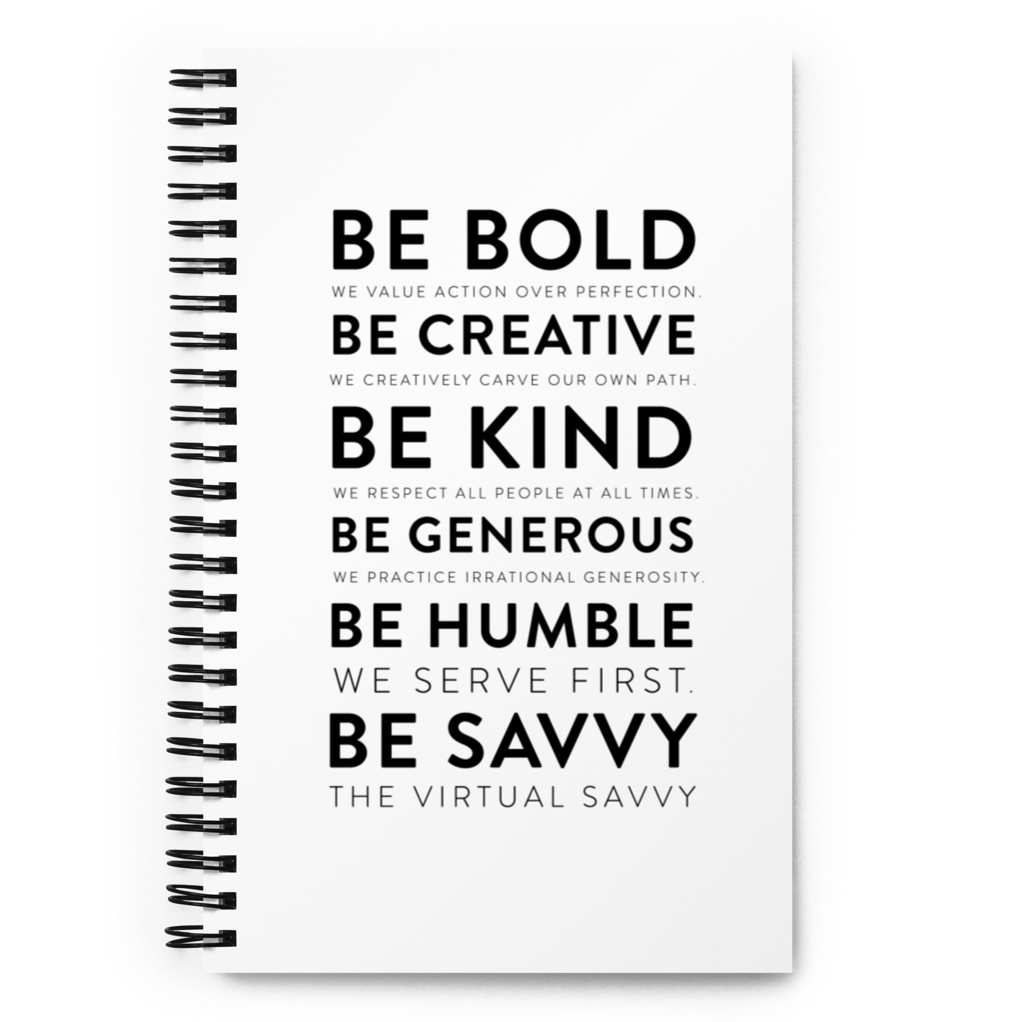 Core Values Spiral Notebook - FS – The Virtual Savvy